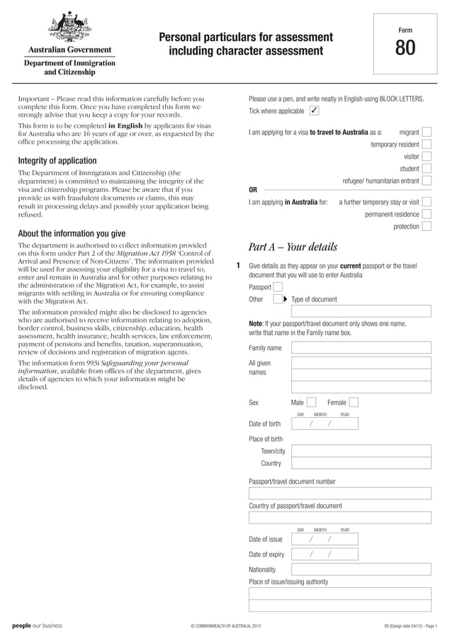 New editable form 80 | PDF
