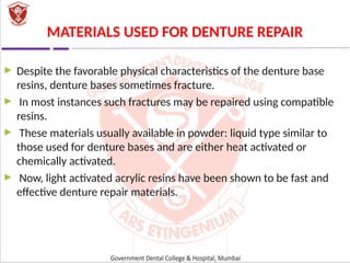 RELINING REBASING AND REPAIR OF COMPLETE DENTURE.ppt