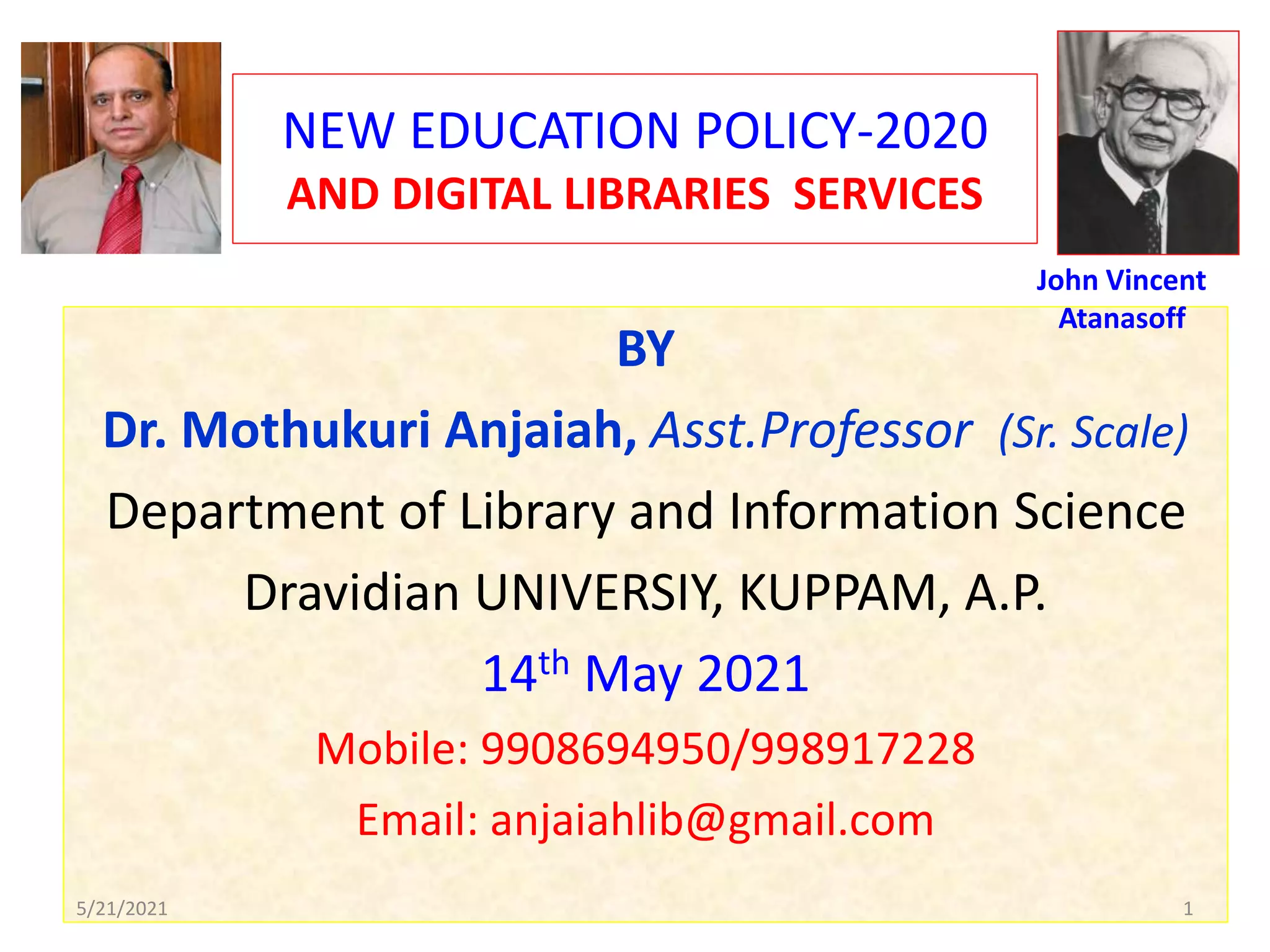 New Education Policy (NEP)-2020 and Digital Library Services | PPT