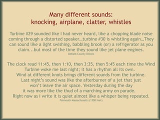 Wind Farm Sounds: Public Perception and Annoyance | PPTX