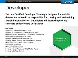 Ektron London Conference: Ektron's Global Training Program | PPT