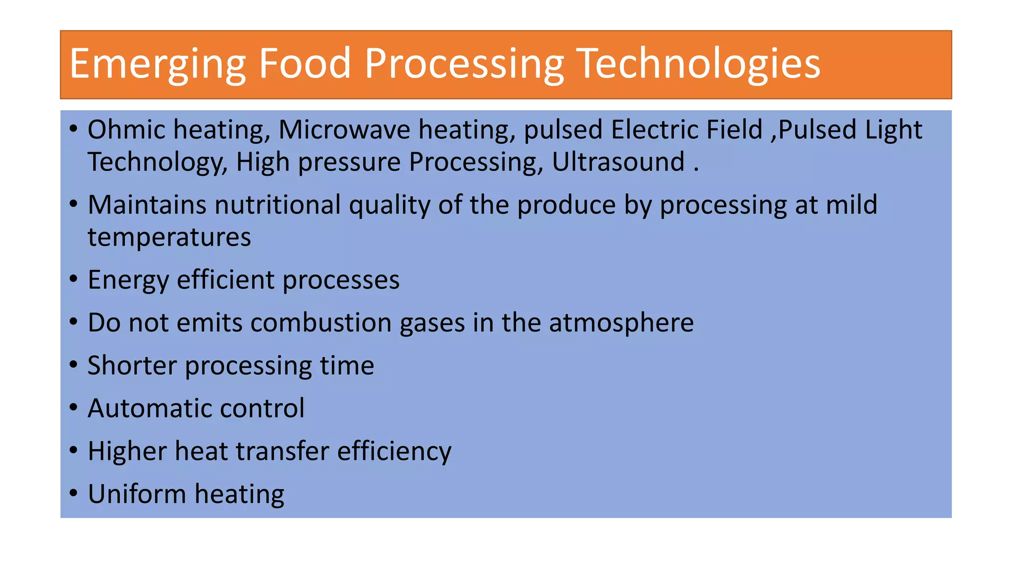 New emerging technology in food processing | PPTX