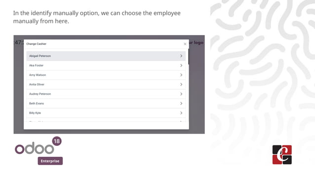 New Employee Login Screen in Odoo 18 POS | PPTX