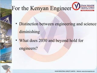 New Engineering Opportunities in Kenya in line with Vision 2030 | PPT