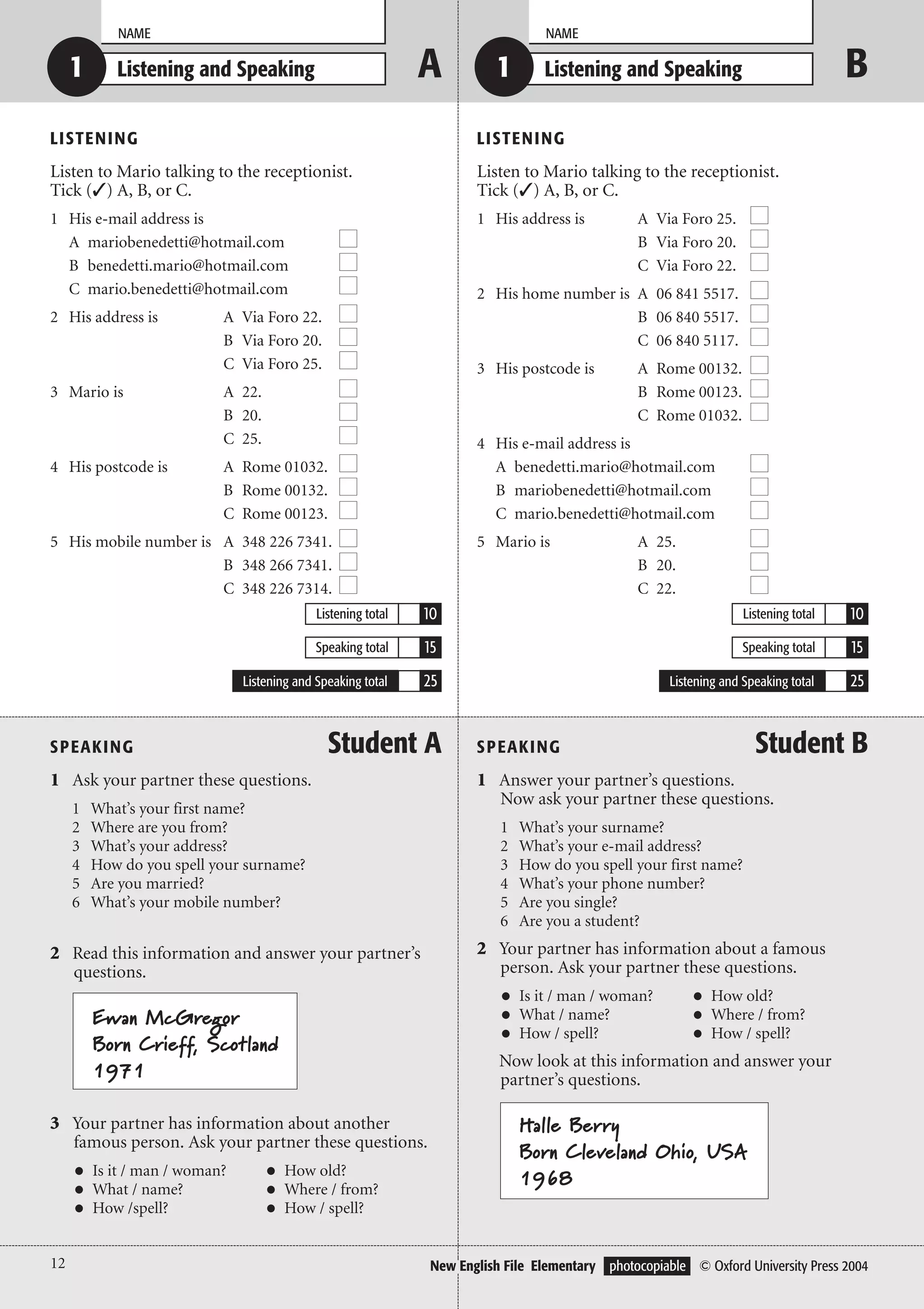 New English File 2004 Elementary Test Booklet 3.pdf