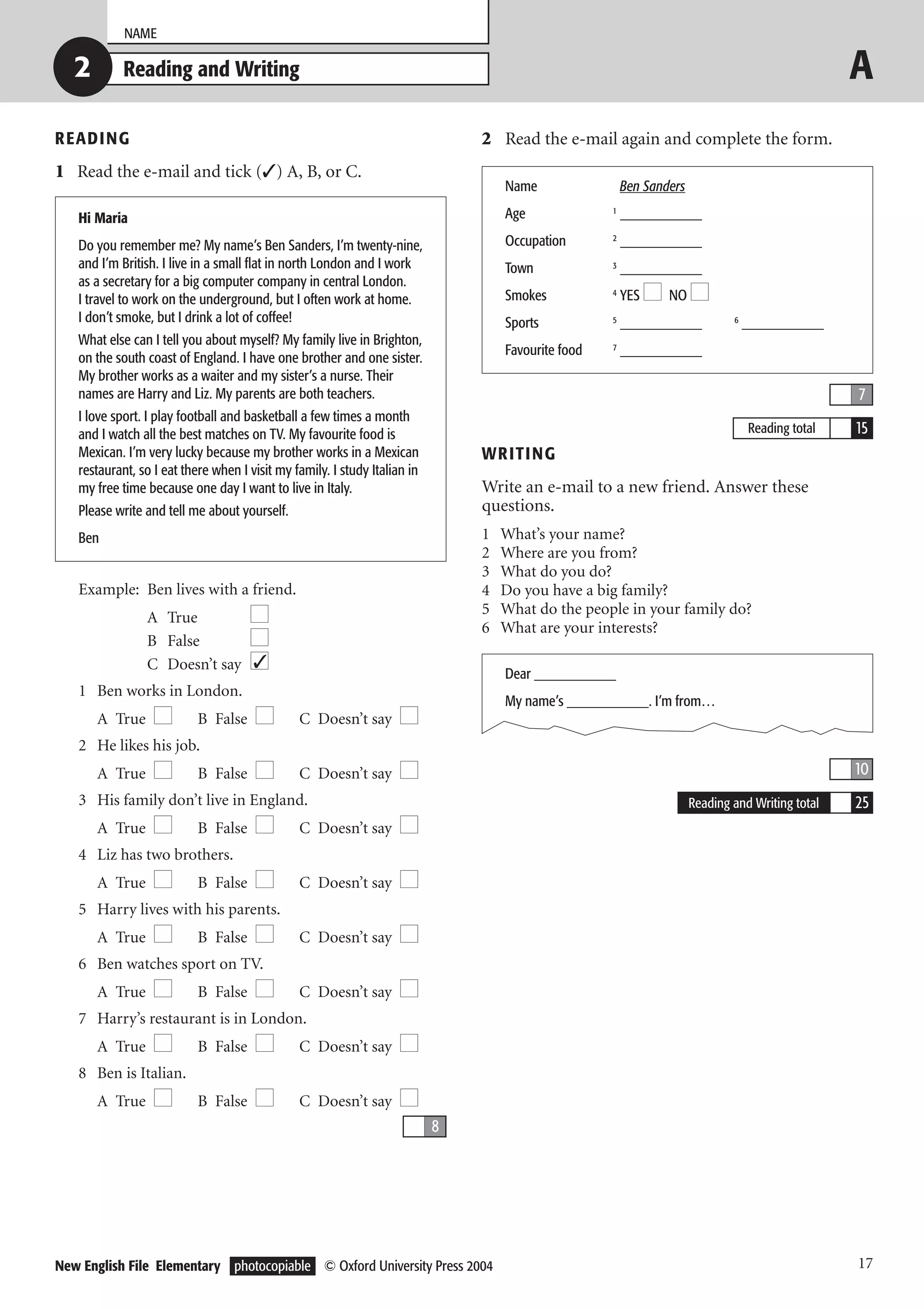 New English File 2004 Elementary Test Booklet 3.pdf