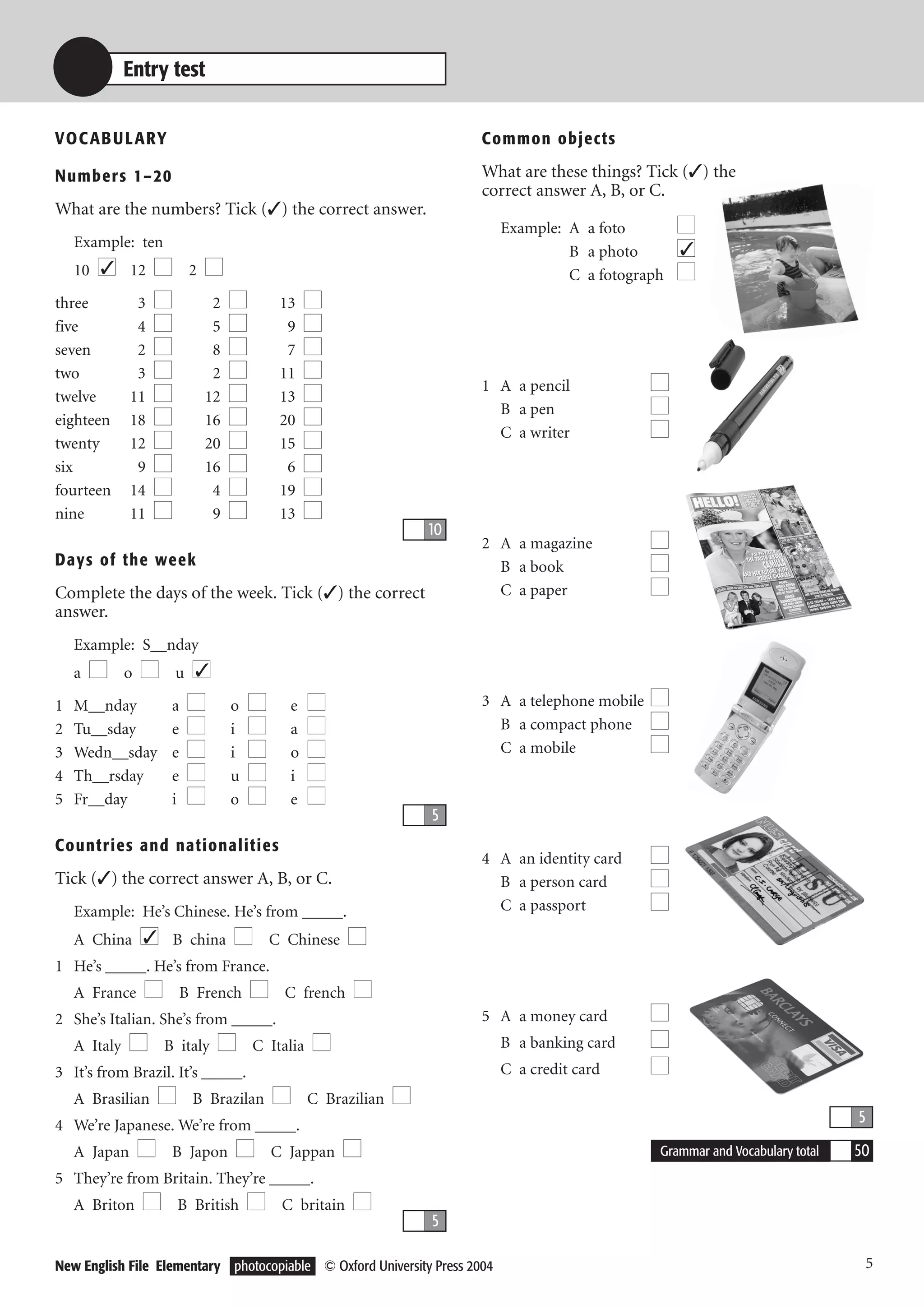 New English File 2004 Elementary Test Booklet 3.pdf