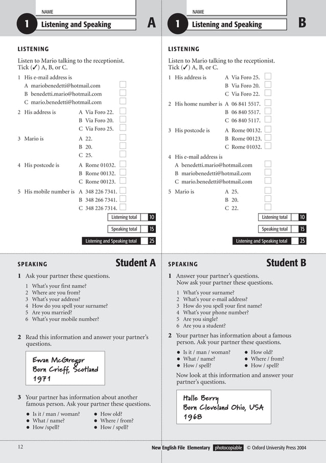 New English File 2004 Elementary Test Booklet 3.pdf