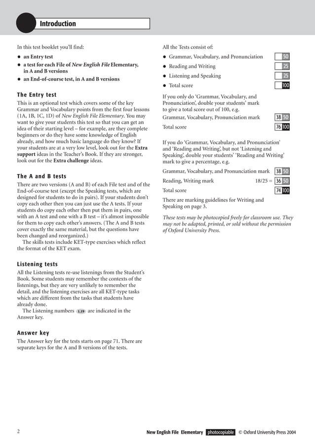 New English File 2004 Elementary Test Booklet 3.pdf