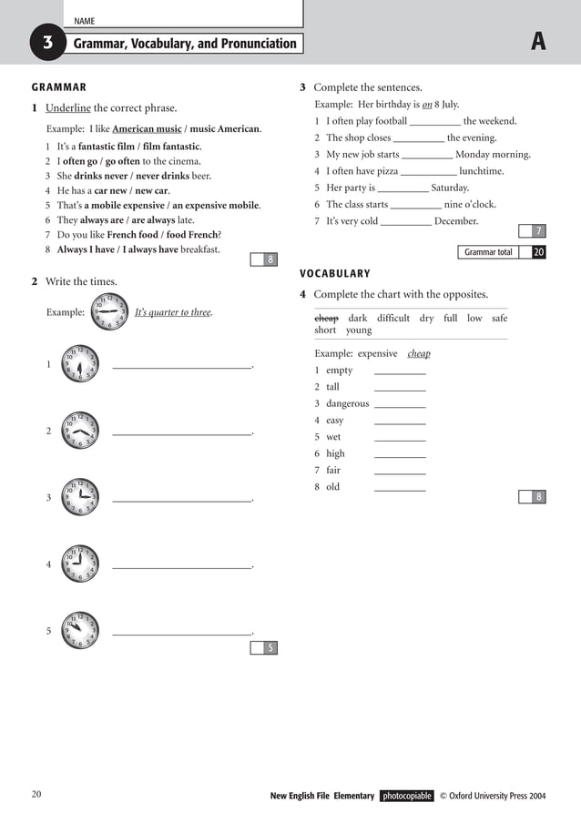 New English File 2004 Elementary Test Booklet 3.pdf