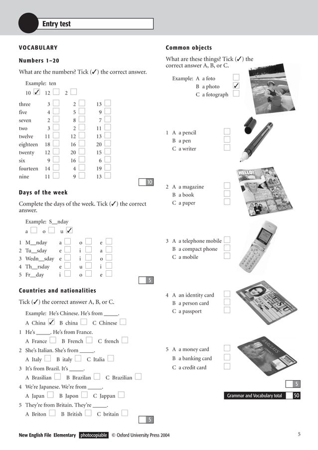 New English File 2004 Elementary Test Booklet 3.pdf