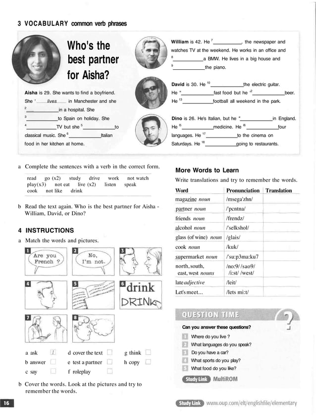 New English File Elementary Workbook.pdf | Food & Drink