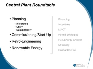Central Utility Plant Roundtable | PDF