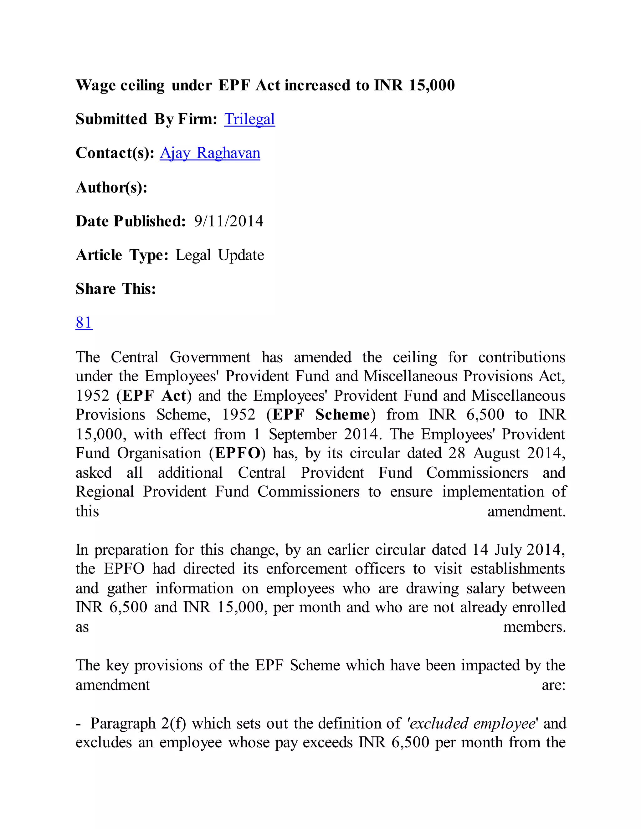 New epfo act | DOCX