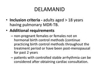 Newer anti tb drugs | PPTX
