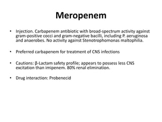 Newer antibiotics and uses | PPTX