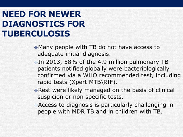 Newer diagnostic methods for tuberculosis | PPTX