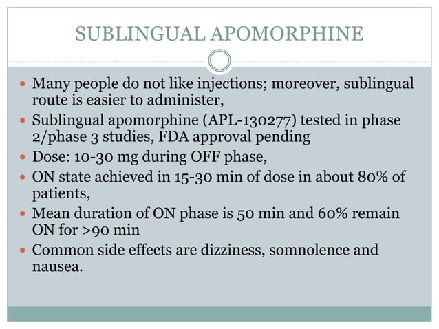 Newer drugs for the treatment of motor symptoms of Parkinson's Disease ...
