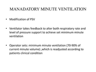 Newer modes of ventilation | PPTX