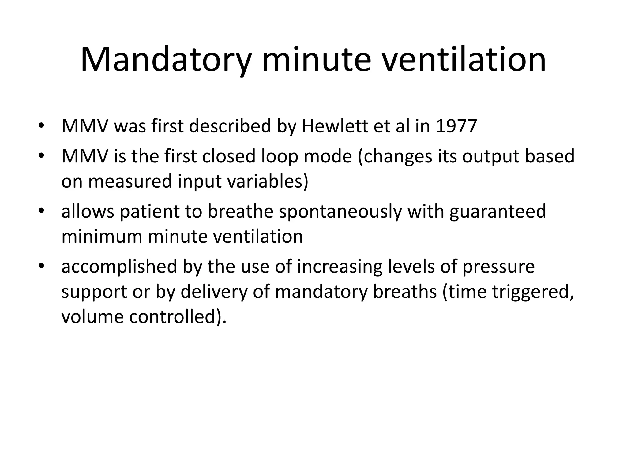 Newer modes of ventilation | PPTX