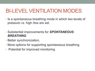 Newer modes of ventilation | PPTX
