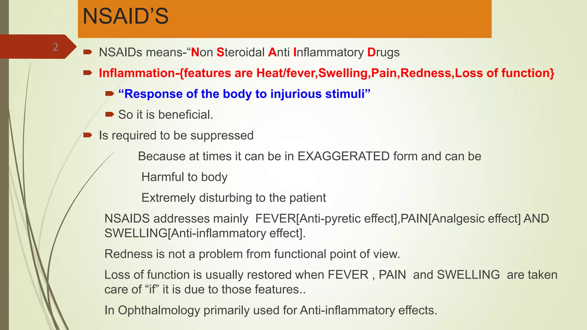Newer nsaid's, intravitreal, immunosuppressant, fibrin | PPTX