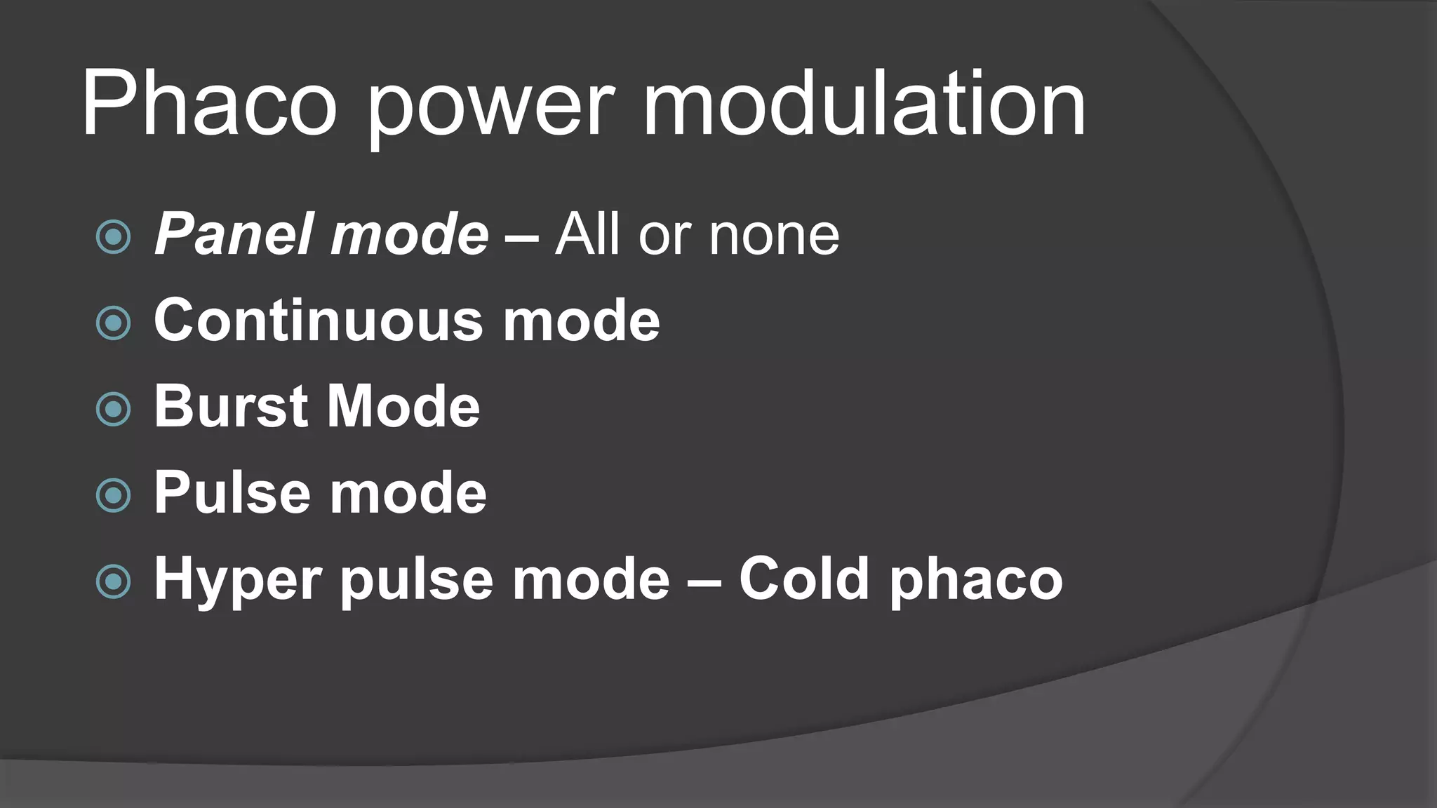 Newer phacoemulsification techniques | PPTX