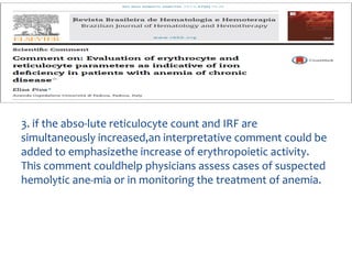Newer reticulocyte parametes | PDF