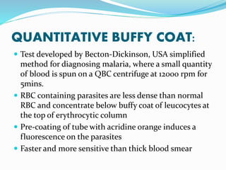 Newer techniques in laboratory diagnosis of malaria | PPTX