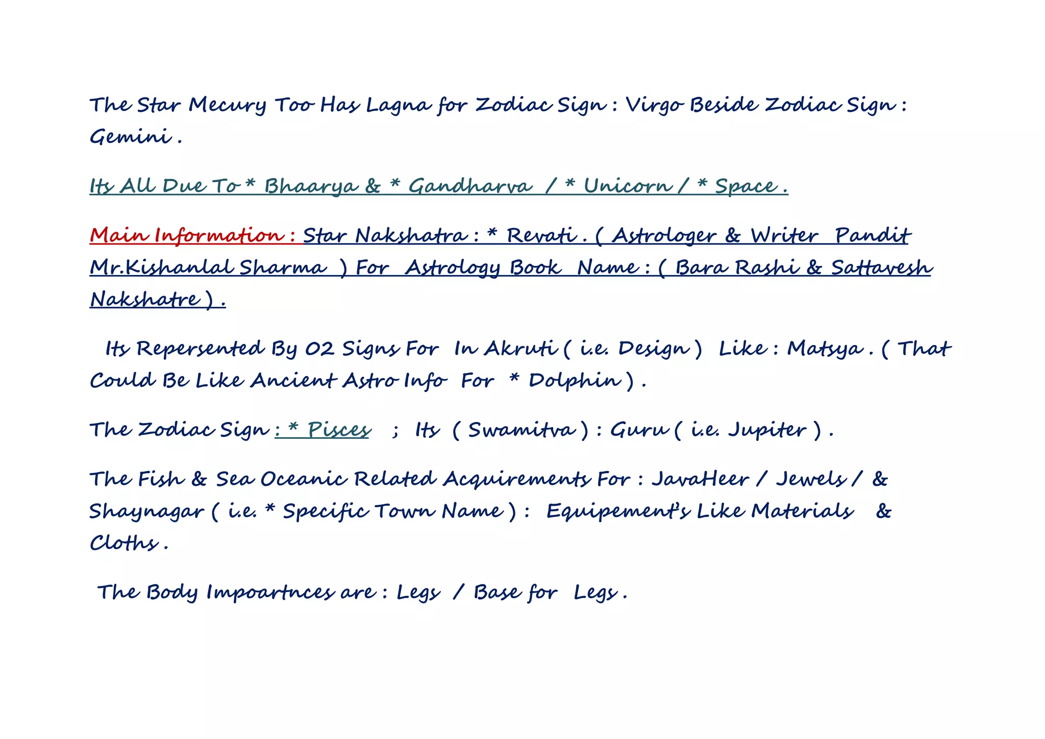 Newer up dates ( main information star nakshatra revati ( new time hrs ...