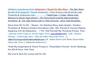 Newer up dates ( main information star nakshatra revati ( new time hrs ...