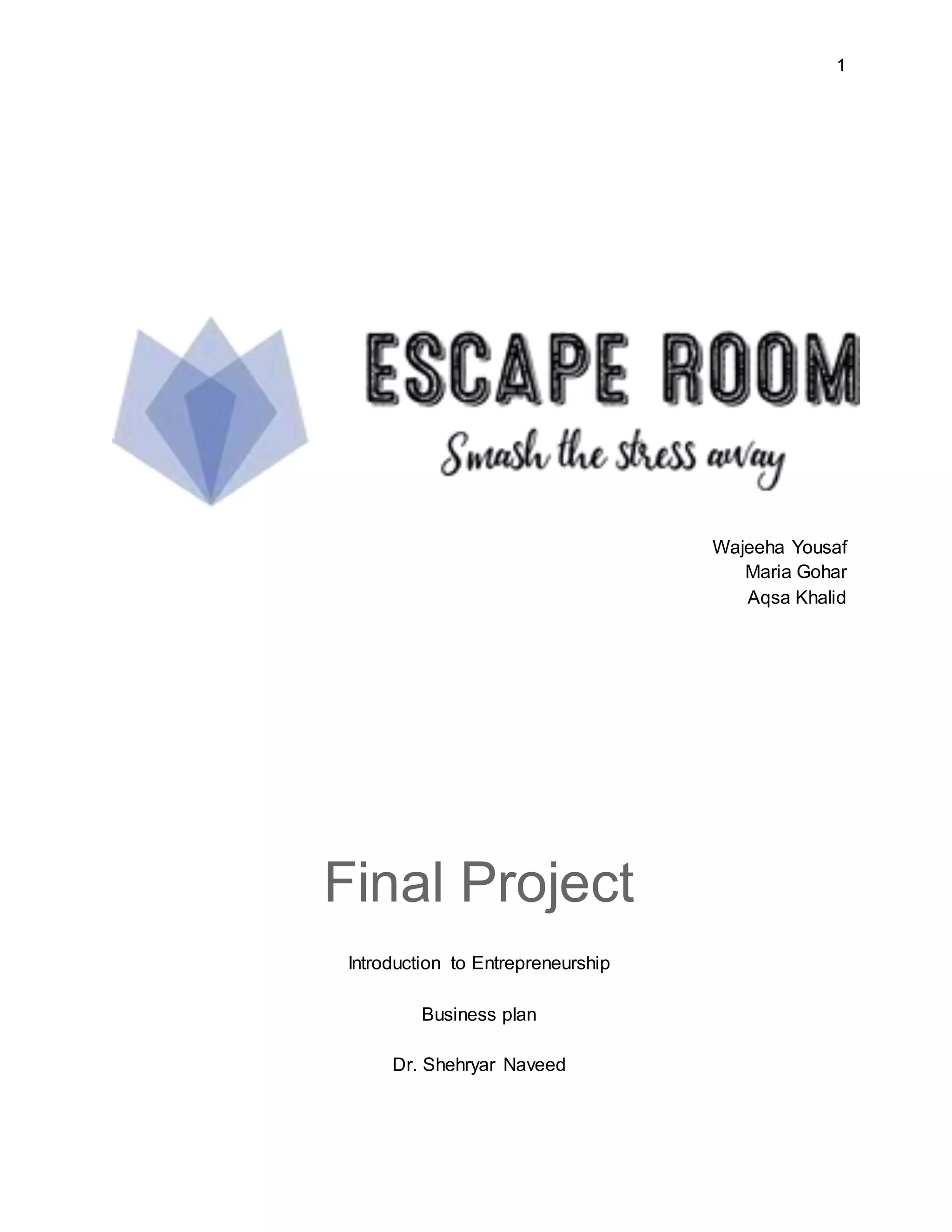 Escape room business plan | DOCX