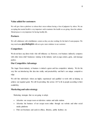 Escape room business plan | DOCX | Mental Health | Diseases and Conditions