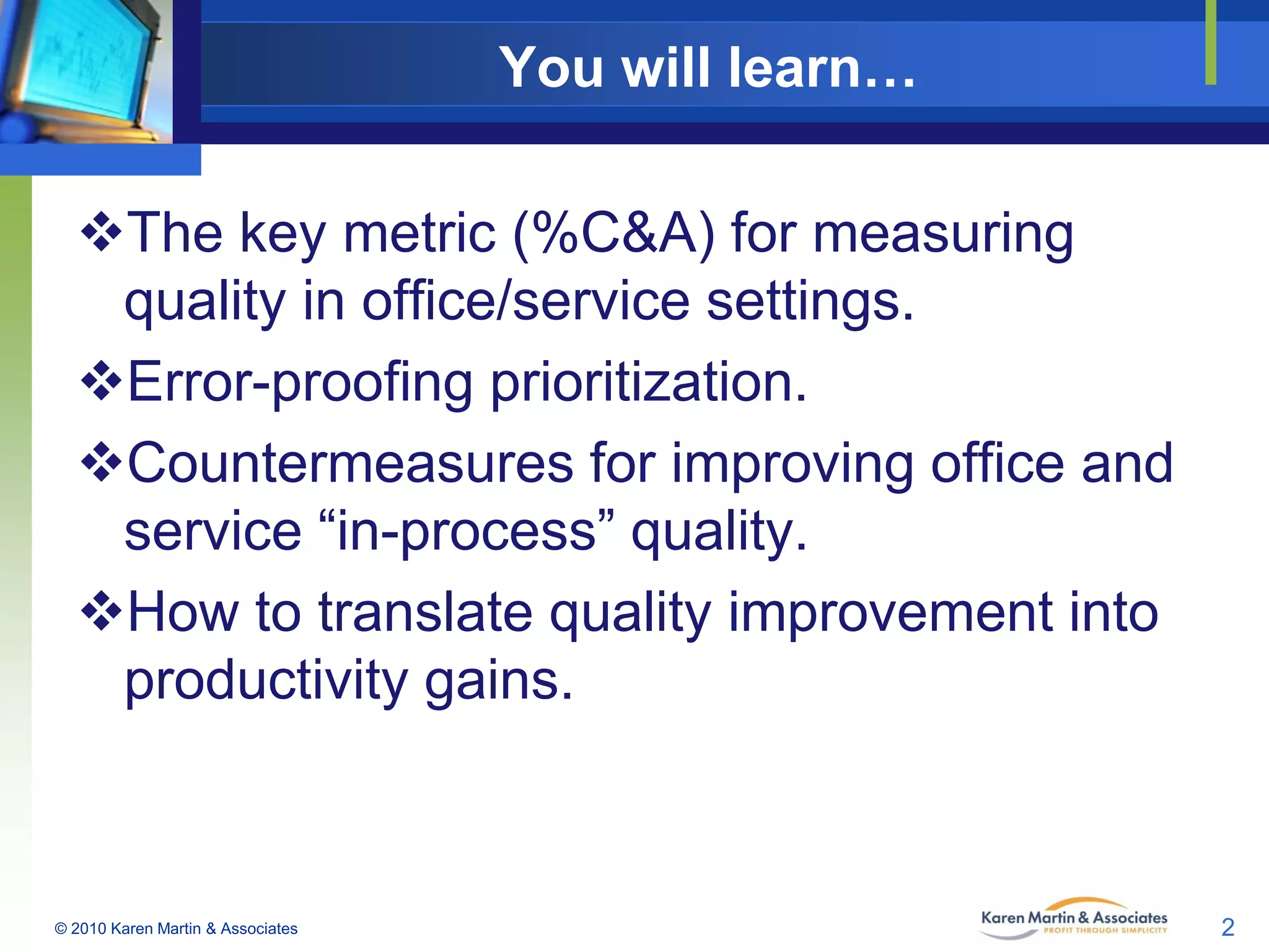 The New Face of Quality in Office and Service Environments | PDF