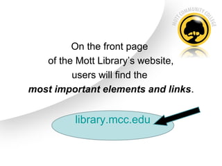 Mott Library New faculty orientation | PPT