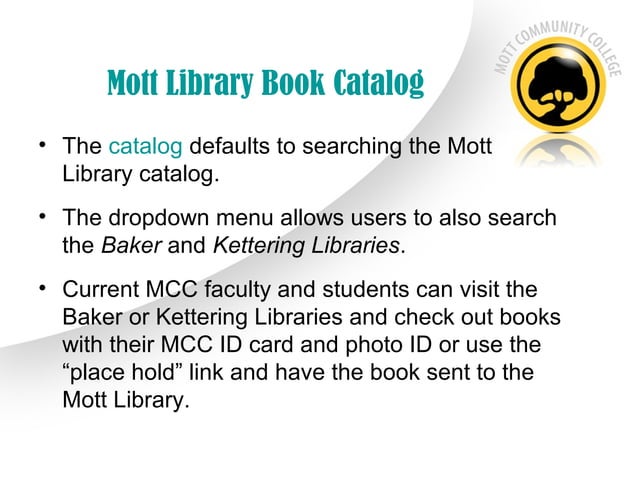 Mott Library New faculty orientation | PPT