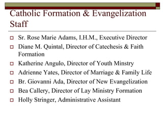 Diocese of Raleigh Faith Formation Staff 2013 | PPT
