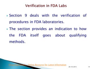 New Draft FDA Guidance on Analytical Method Development & Validations ...