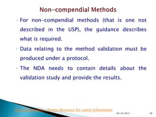 New Draft FDA Guidance on Analytical Method Development & Validations ...