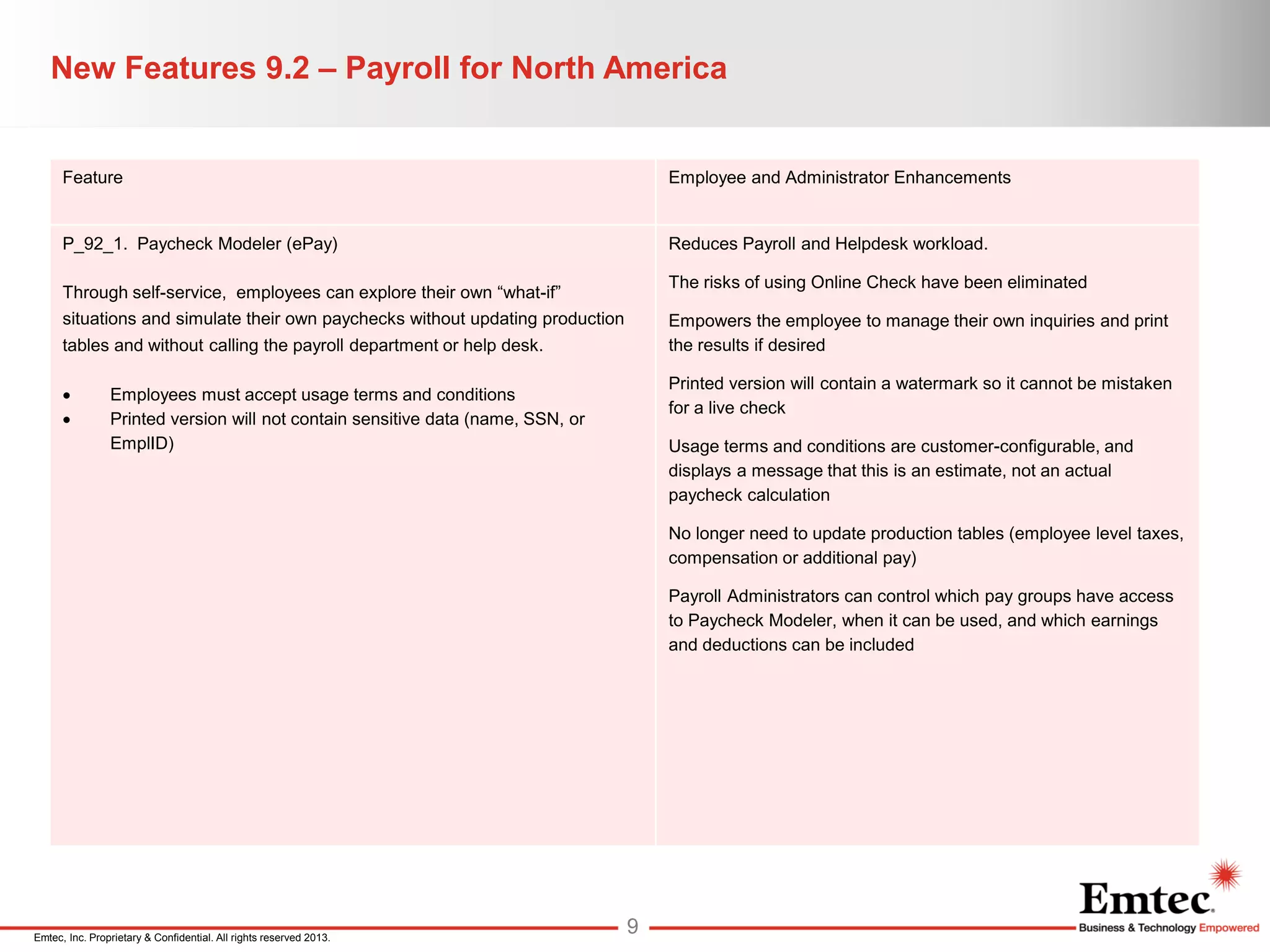 New features 9.2 - Payroll for North America and T&L | PDF