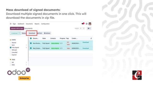 New Features in Odoo 17 Sign - Odoo 17 Slides | PPT