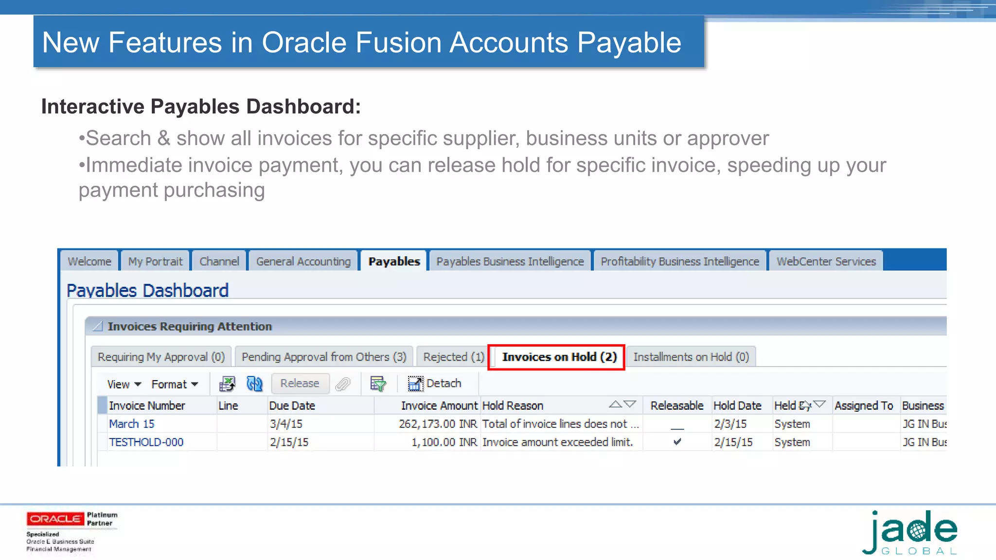 New features in oracle fusion financial accounts receivables and account payables | PPTX