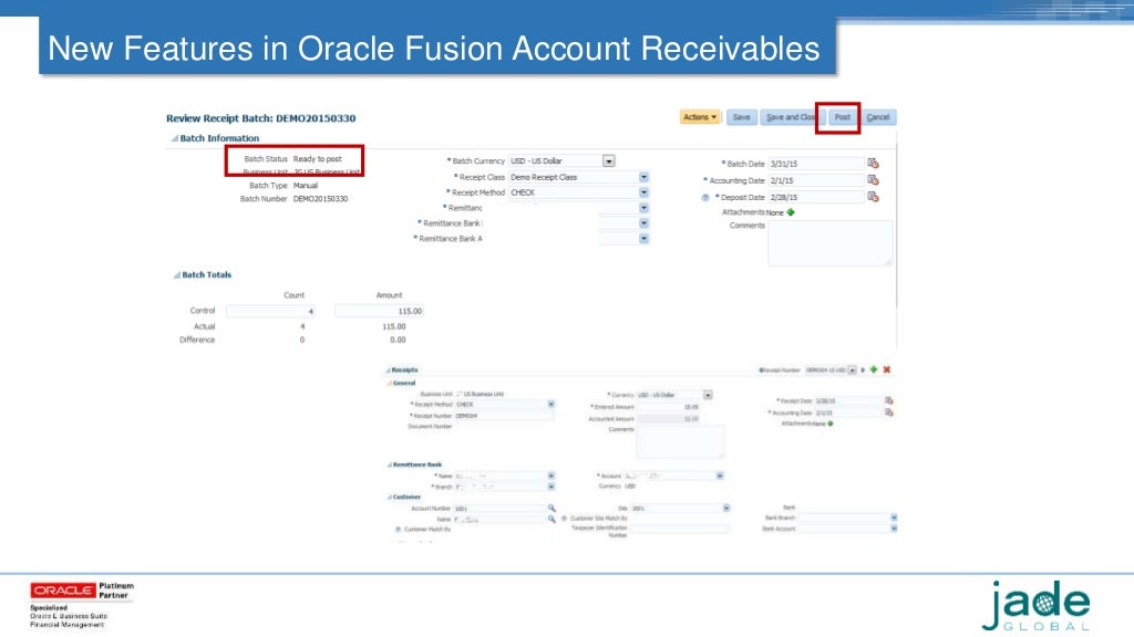 New features in oracle fusion financial accounts receivables and acco…