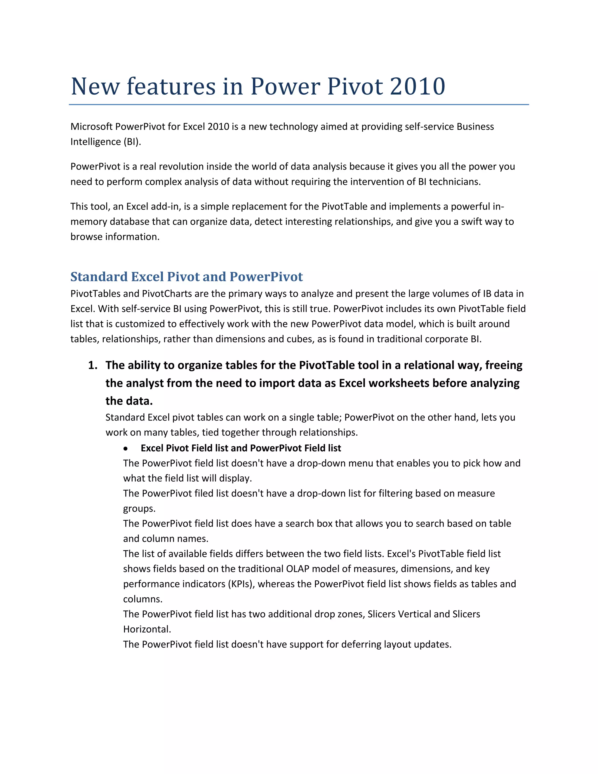 New Features In Power Pivot 2010 | DOCX