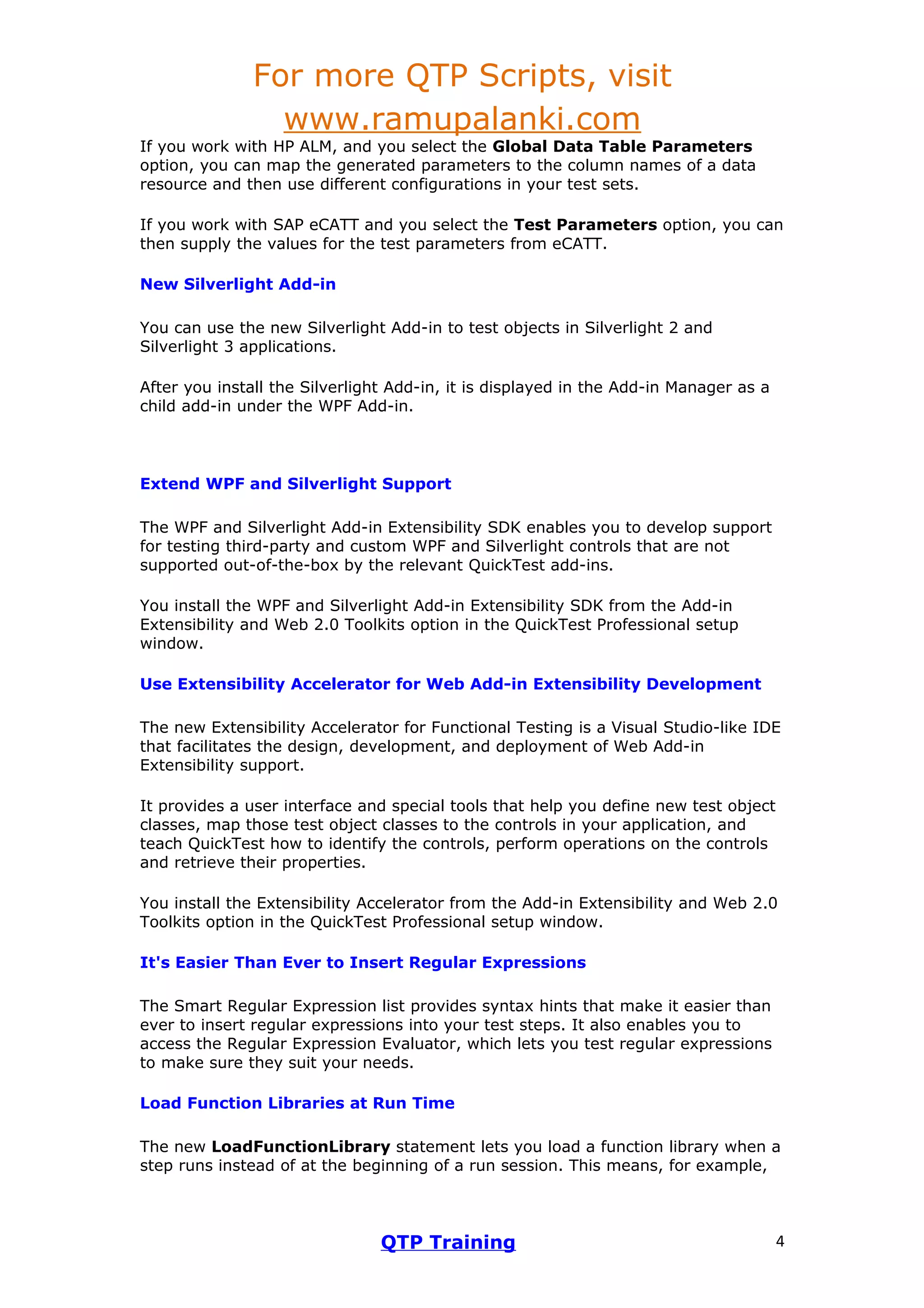 New features in qtp11 | PDF