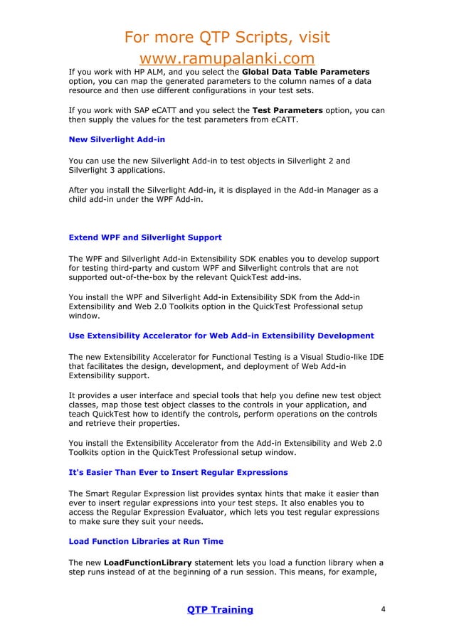 New features in qtp11 | PDF