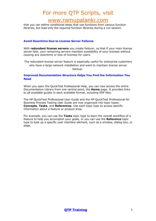 New features in qtp11 | PDF