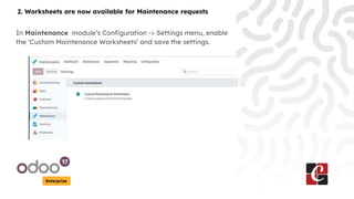 New features of Maintenance Module in Odoo 17 | PPTX