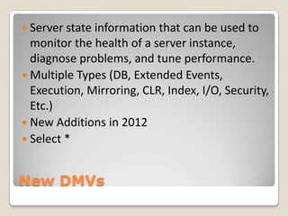 New features of SQL 2012 | PPT