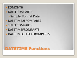 New features of SQL 2012 | PPT